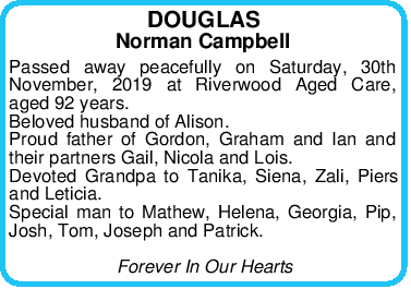 Douglas, Norman Campbell - John Hossack Funerals